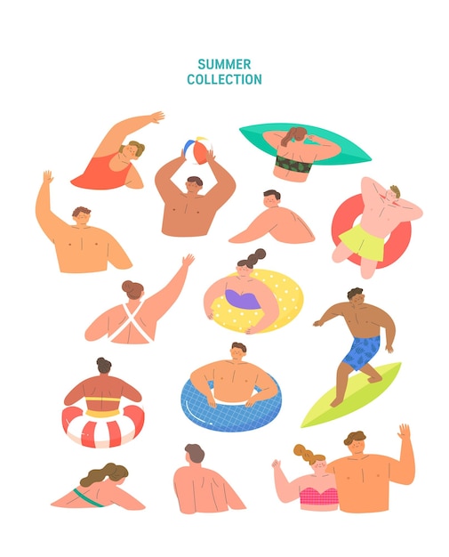 Vibrant Summer Collection of Diverse Beach-Themed Illustrations | Jiffy Designs