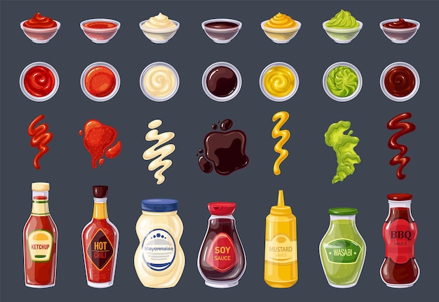 Vibrant Collection of Condiments, Sauces, and Dressings | Jiffy Designs