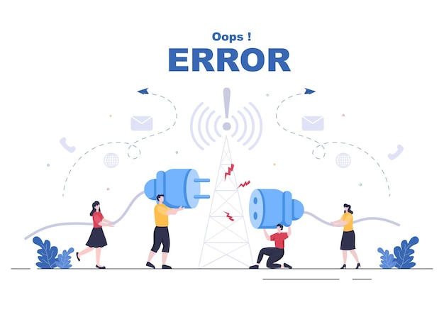 Whimsical Illustration Depicting a Technical Error | Jiffy Designs