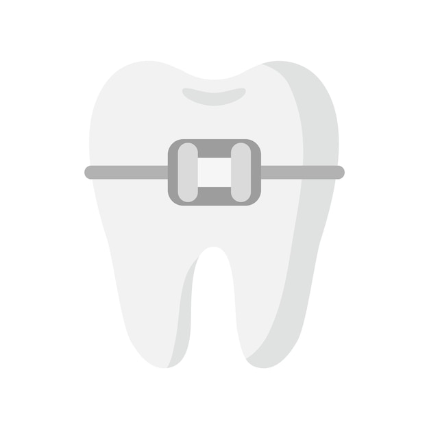 Stylized Dental Tooth Icon with Metallic Brace Design | Jiffy Designs