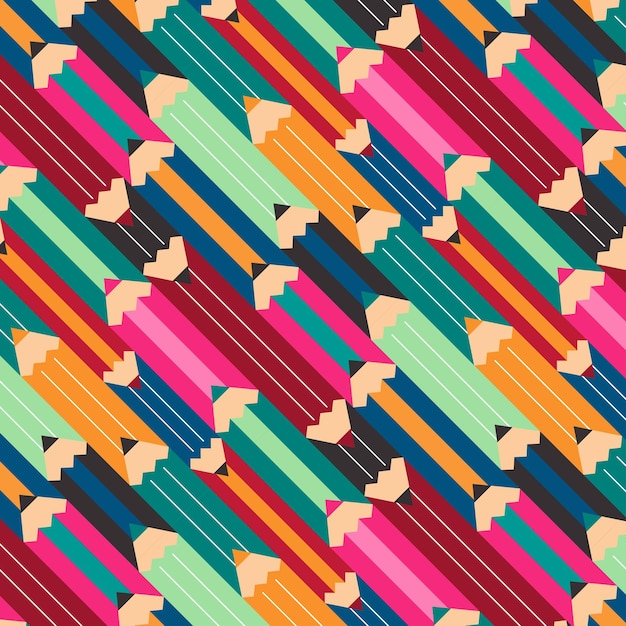 Vibrant Overlapping Colored Pencils Pattern | Jiffy Designs
