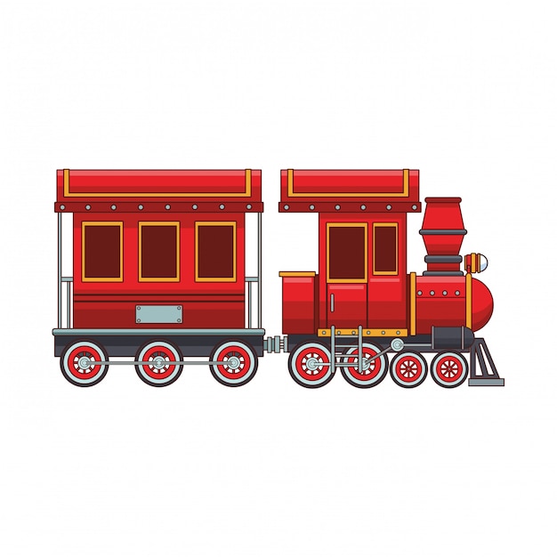 Vibrant Vintage Train Engine with Passenger Cars | Jiffy Designs