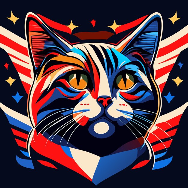 Vibrant Feline Visage: A Captivating Pop Art Portrait | Jiffy Designs