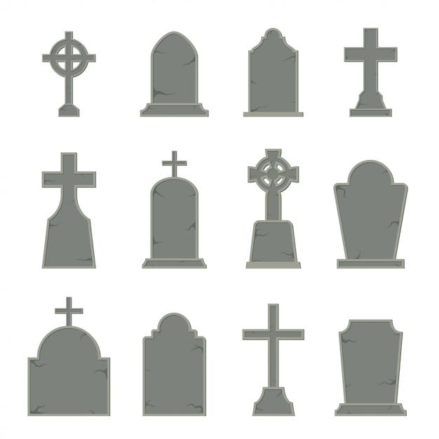 Solemn Symbols of Faith: Gravestones and Crosses in Silhouette | Jiffy ...