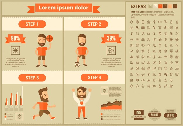 Vibrant Infographic with Stylized Sports Characters | Jiffy Designs