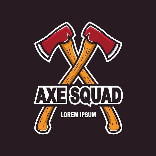 Crossed Axes with Fiery Blades and Bold Typography | Jiffy Designs