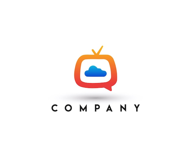 Vibrant Cloud TV Logo Design with Retro Flair | Jiffy Designs