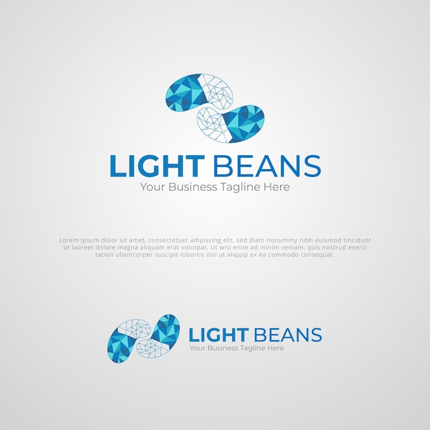 Vibrant Blue Gemstones Forming Iconic Beans Logo Design | Jiffy Designs