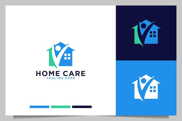 Vibrant Home Care Logo with Stylized House Icon | Jiffy Designs