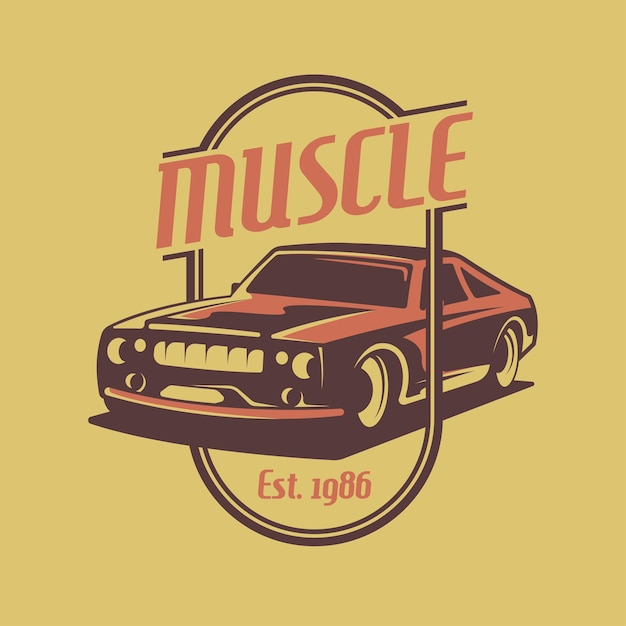 Vintage Muscle Car Emblem with Retro Design | Jiffy Designs