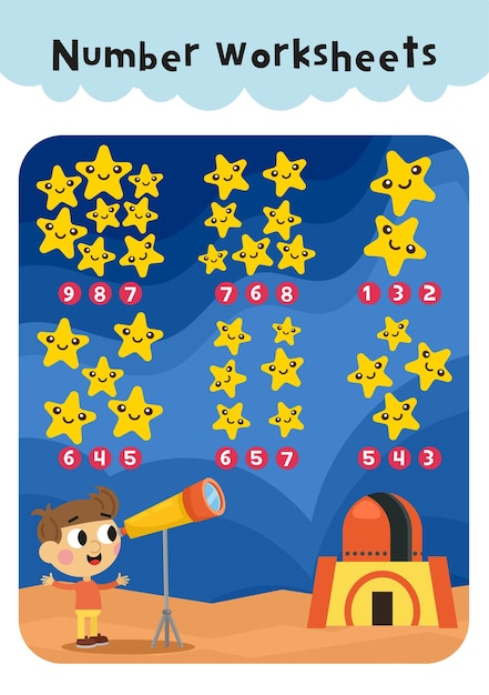 Playful Star-Filled Number Worksheets for Young Learners | Jiffy Designs