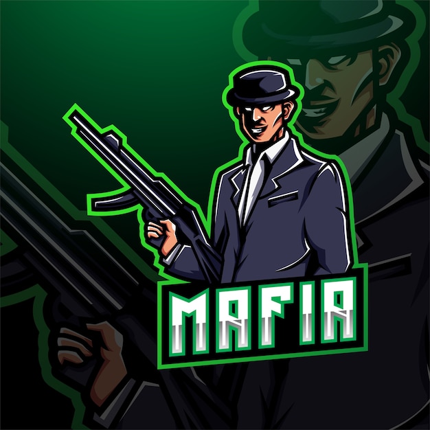 Sleek and Sophisticated Mafia Mobster Mascot Design | Jiffy Designs