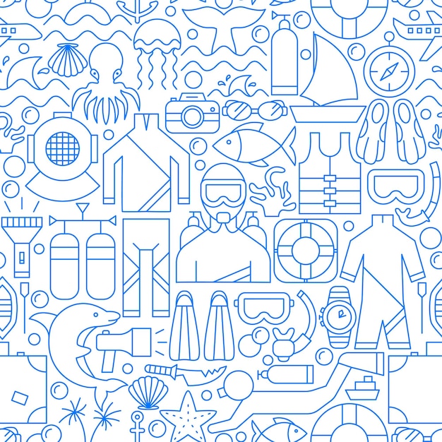 Diverse Collection of Nautical and Underwater Icons for Versatile ...