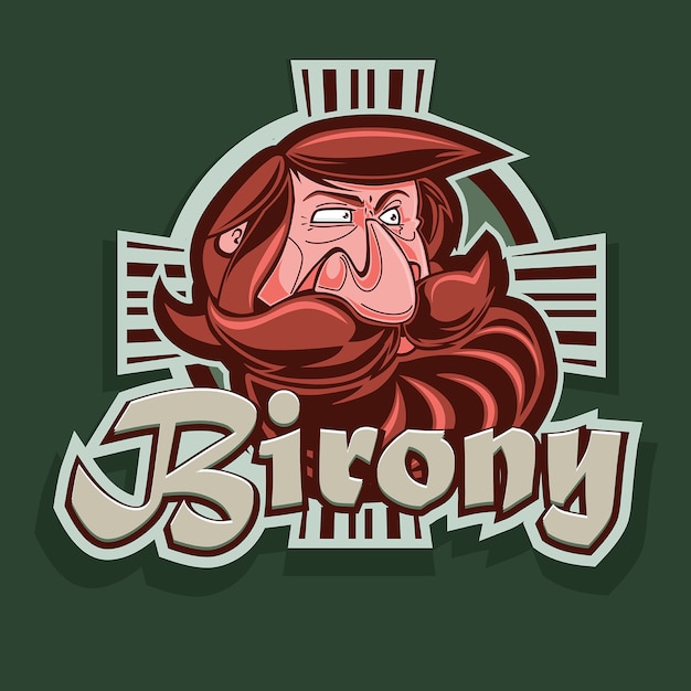 Fierce Mascot Illustration with Menacing Expression and Bold Typography ...