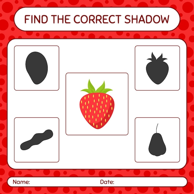 Vibrant Strawberry Shadow Matching Game | Jiffy Designs