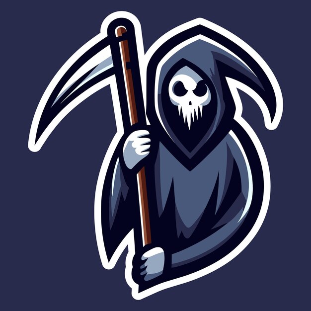 Ominous Reaper Mascot with Scythe | Jiffy Designs