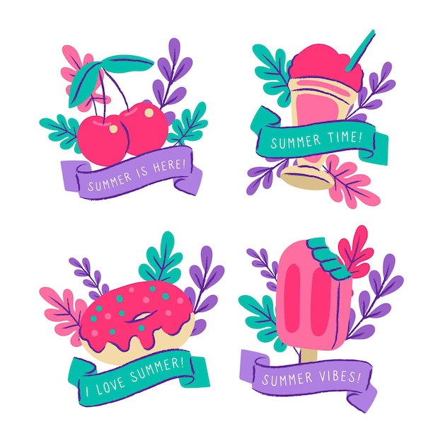 Vibrant Summer-Themed Sticker Collection with Floral Accents | Jiffy ...