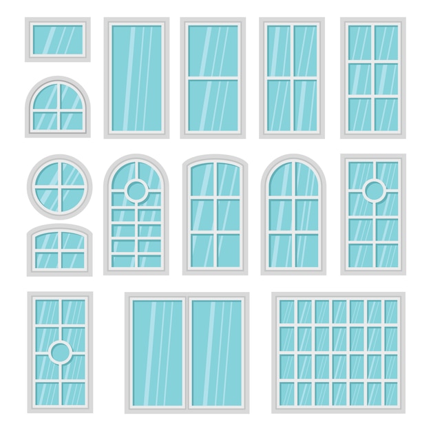 Diverse Architectural Window Designs in Elegant Teal Hues | Jiffy Designs