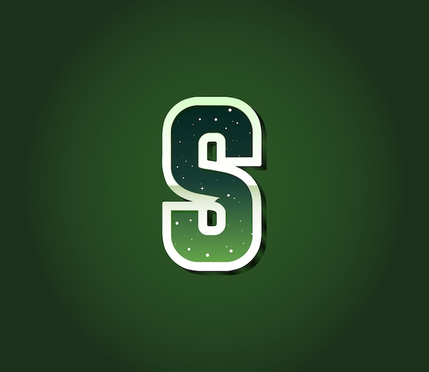 Starry Night Letter S Typographic Design | Jiffy Designs