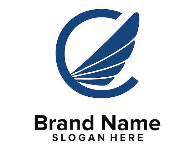 Elegant Blue Wing-Inspired Brand Logo with Swooping Lines | Jiffy Designs
