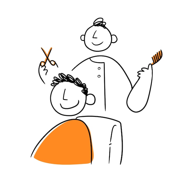 Playful Barber Shop Sketch with Quirky Characters | Jiffy Designs