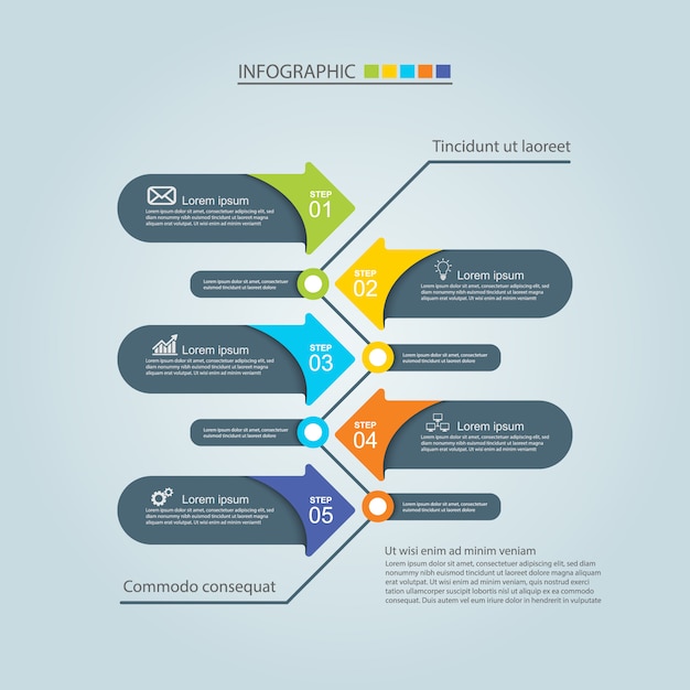 Vibrant Infographic with Interconnected Arrows and Geometric Shapes ...