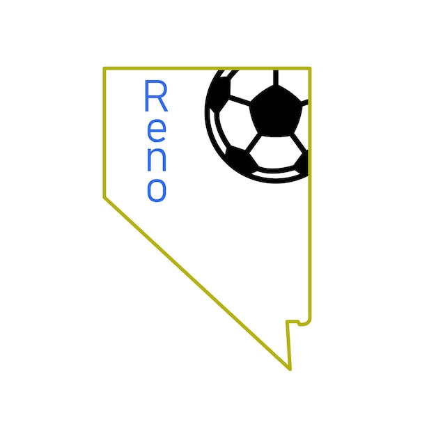 Vibrant Soccer Ball Emblem on Nevada State Outline | Jiffy Designs