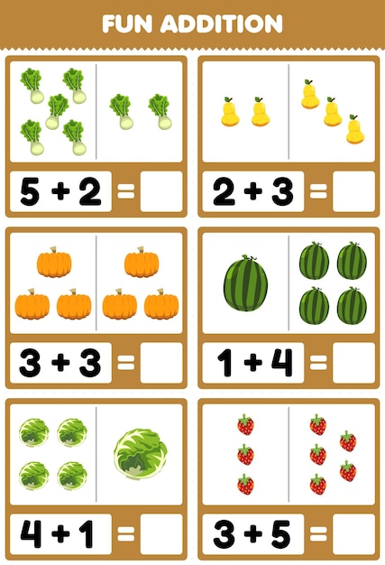 Vibrant Veggie and Fruit Collection for Fun Addition Practice | Jiffy ...