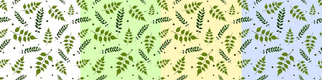 Vibrant Botanical Foliage Pattern with Diverse Fern Leaves | Jiffy Designs