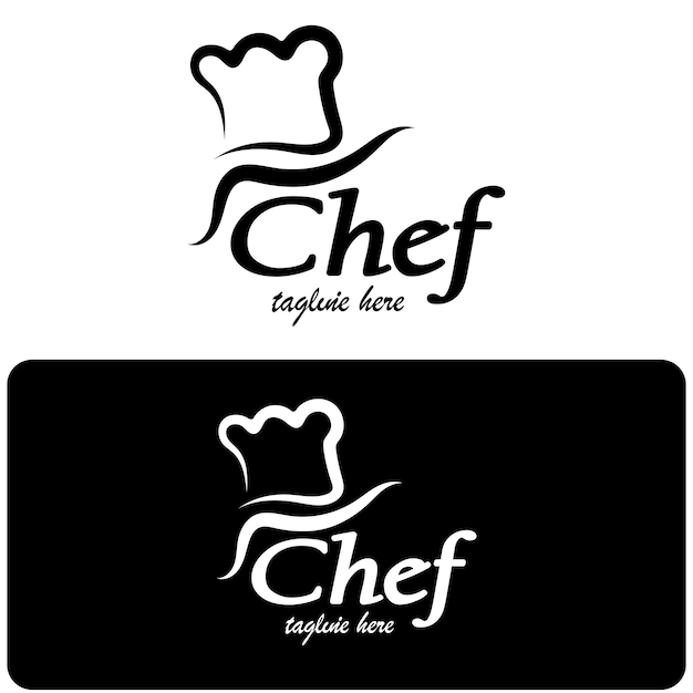 Elegant Chef's Hat and Cursive Logo in Monochrome | Jiffy Designs