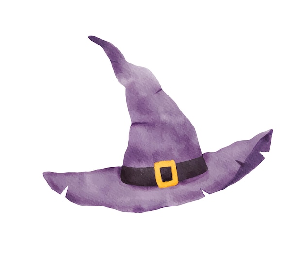Whimsical Watercolor Witch Hat with Vibrant Purple Hue | Jiffy Designs