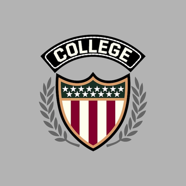 Patriotic College Crest with Stars and Stripes | Jiffy Designs