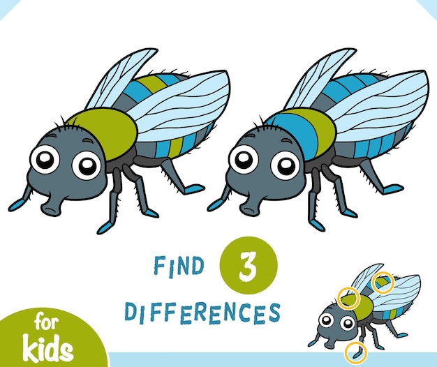 Charming Cartoon Flies Showcasing Subtle Differences | Jiffy Designs