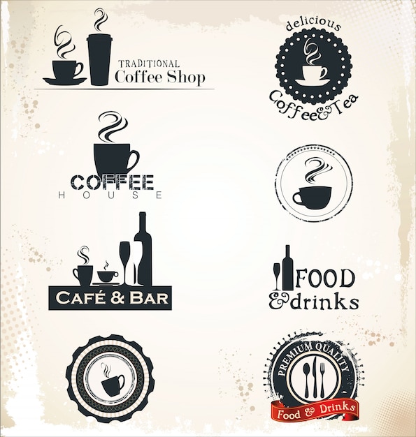 Diverse Collection of Iconic Coffee Shop Logos and Badges | Jiffy Designs