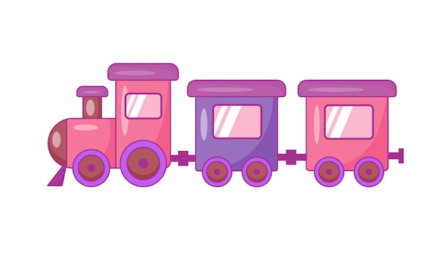 Vibrant Pink and Purple Toy Train with Carriages | Jiffy Designs