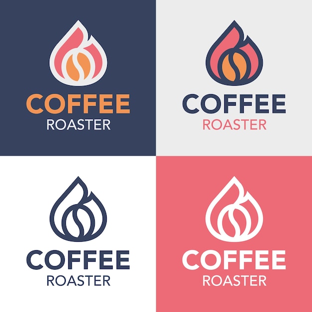 Vibrant Coffee Roaster Emblem Collection with Flame Motifs | Jiffy Designs
