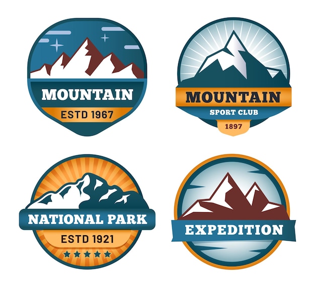 Striking Mountain Landscape Emblems for Outdoor Adventures | Jiffy Designs