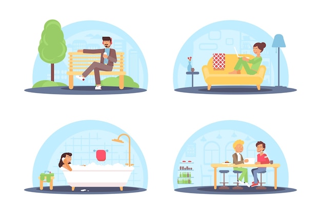 Diverse Illustrations Showcasing Daily Life Scenes | Jiffy Designs