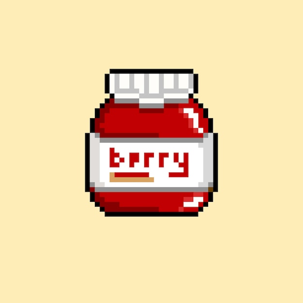 Vibrant Pixel Art Jam Jar with Bold Lettering | Jiffy Designs