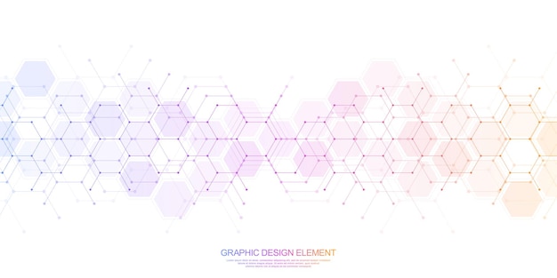 Vibrant Hexagonal Graphic Design Element with Interconnected Shapes ...