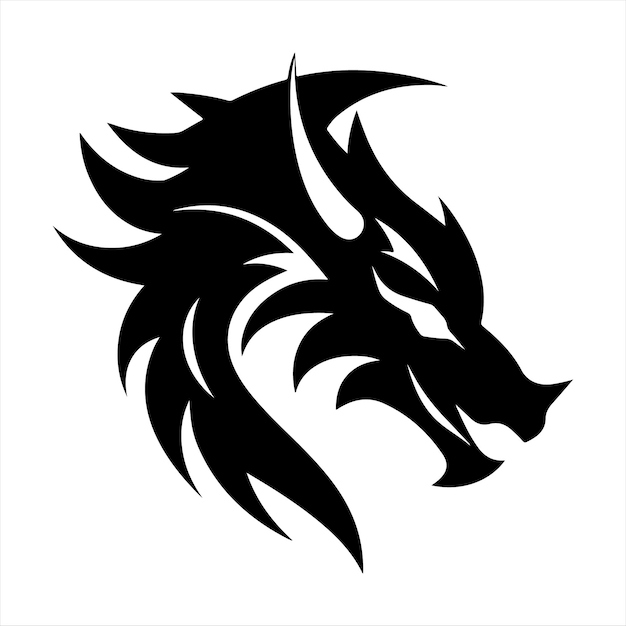 Fierce Tribal Dragon Silhouette with Striking Geometric Shapes | Jiffy ...