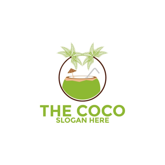 Vibrant Green Coconut Palm Tree Logo Design | Jiffy Designs