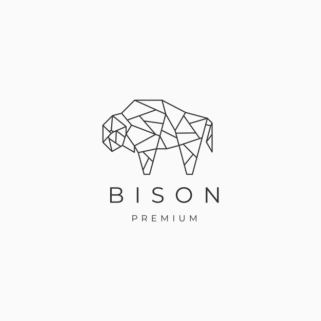 Geometric Bison Silhouette with Premium Typography | Jiffy Designs