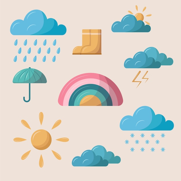 Vibrant Weather Icons: A Playful Collection of Symbols | Jiffy Designs
