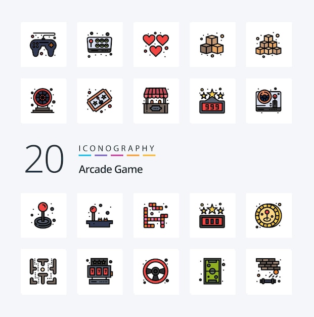 Vibrant Collection of Arcade Game-Inspired Iconography | Jiffy Designs