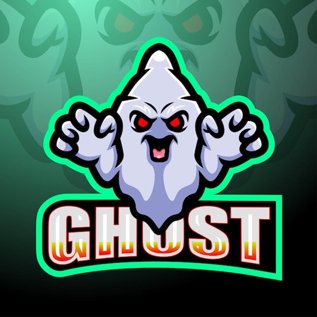 Spooky Ghost Mascot Logo with Glowing Eyes | Jiffy Designs