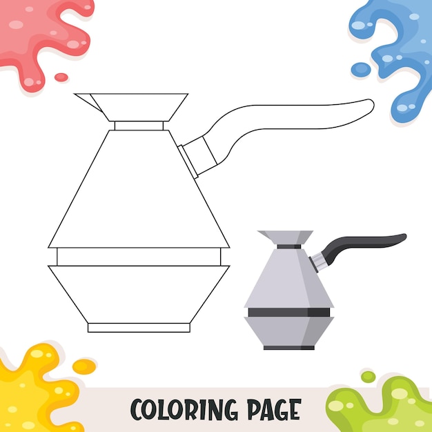Vibrant Coffee Pot Coloring Page for Creative Expression | Jiffy Designs