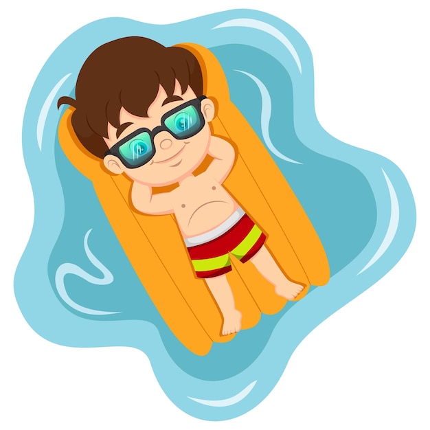 Cheerful Girl Relaxing on Inflatable Raft in Pool | Jiffy Designs