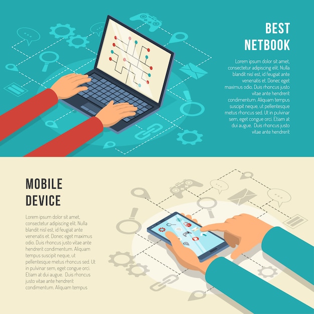 Hands Interacting with Laptops and Mobile Devices on Turquoise ...