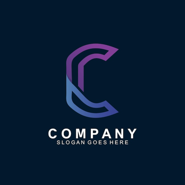 Vibrant Overlapping Letter C Logo on Dark Background | Jiffy Designs